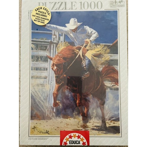 Games | Rare Educa Charles Shridde Rodeo 100 Piece Jigsaw Puzzle Htf ...